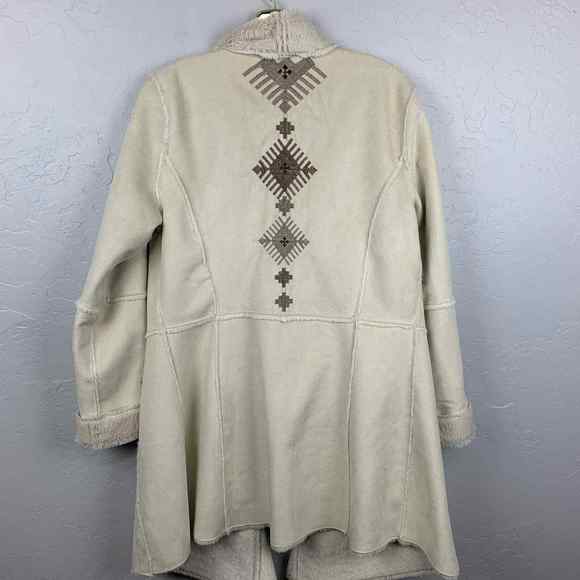 Johnny Was | Jackets & Coats | Biya Johnny Was Coat Ivory Faux Suede ...